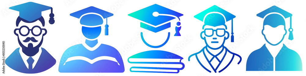 Graduation clipart collection, symbol, logos, icons isolated on ...