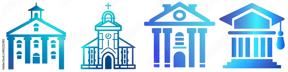 University clipart collection, symbol, logos, icons isolated on ...