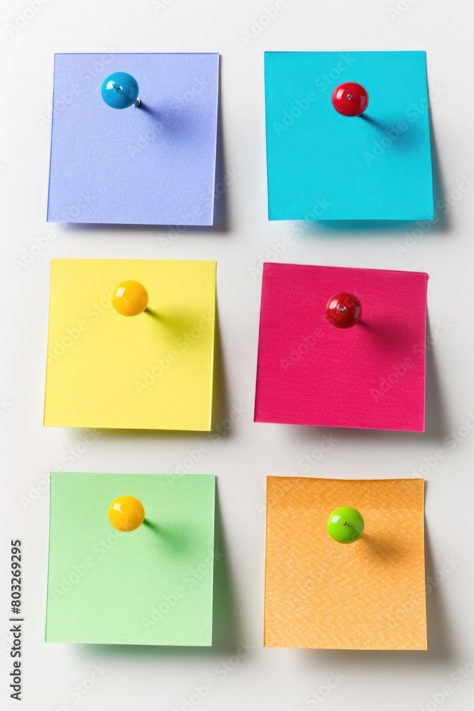Colorful post it notes with a pin attached, ideal for office ...