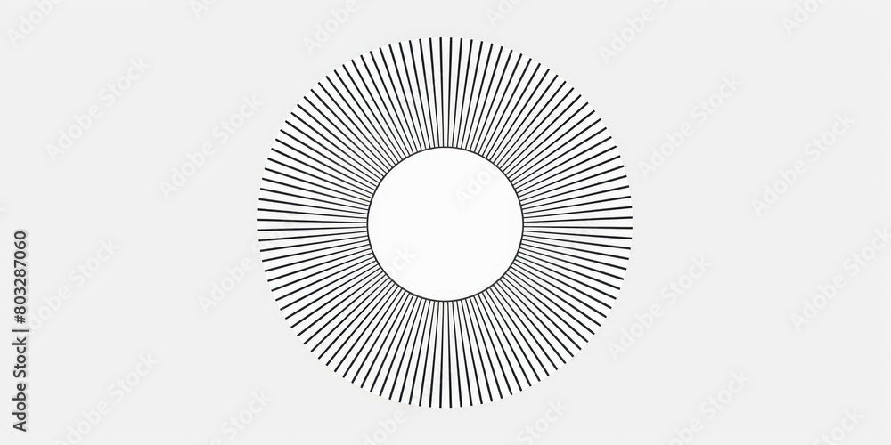 circular design with lines radiating out from the center on a white ...