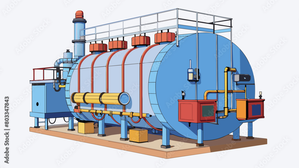 A massive industrialsized boiler with multiple levels and a complex ...