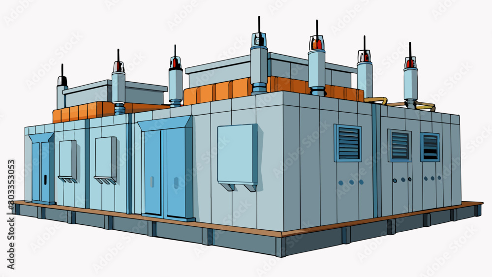 The Transformer base is a massive structure with tall towering walls ...