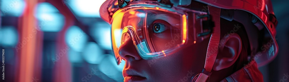 Infrared cameras installed on helmets, enabling workers to see in the ...