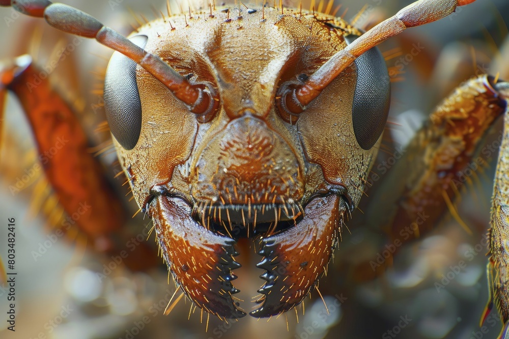 Explore the mesmerizing realism captured in an ant's face through an ...