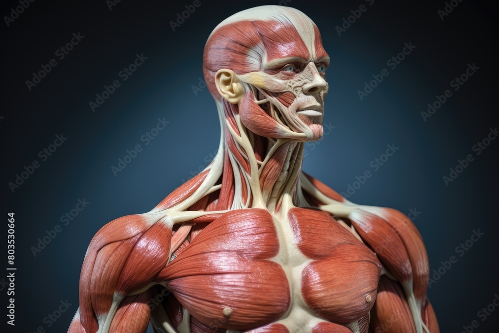Detailed anatomy of the human muscular system Stock Illustration ...