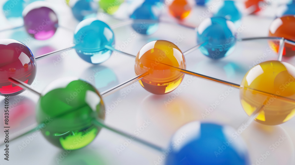 communication and connection concept, vibrant molecular structure ...