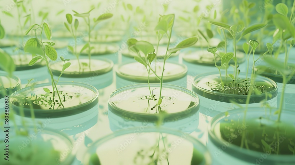Plant tissue culture in a sterile lab environment, close-up, detailed ...