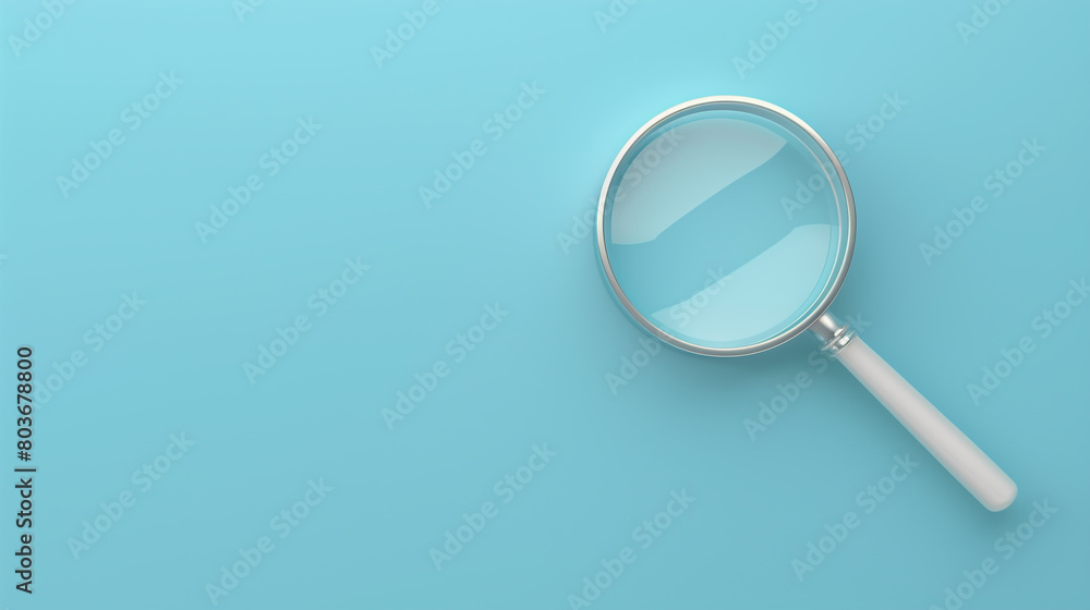 Magnifying glass on a blue background, Concepts of search, analysis ...