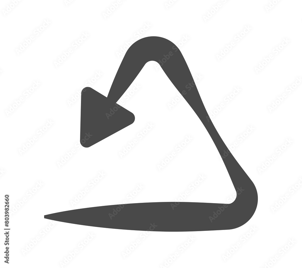 A sleek, curved arrow icon with a modern design, perfect for templates ...