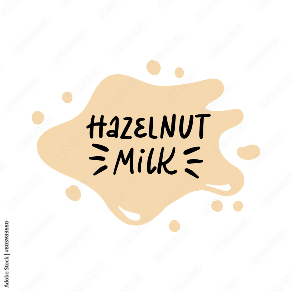 HAZELNUT milk lettering quotes for banner, logo, packaging design ...