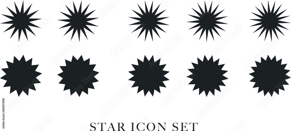 Retro star collection Abstract modern Y2k Collection of star shapes ...