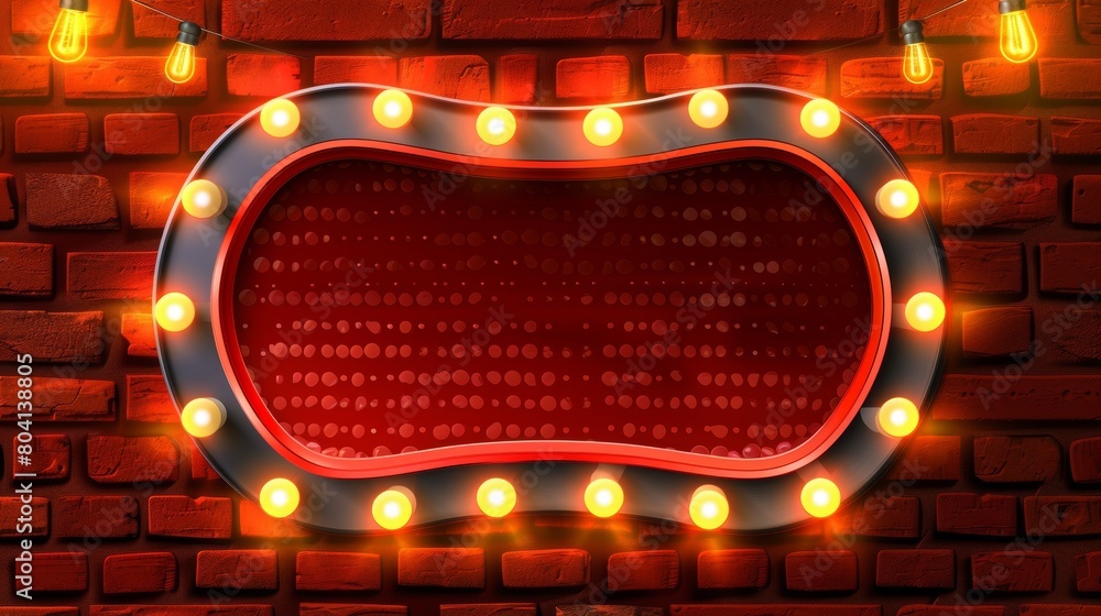 Retro casino billboard sign with circus light frame. Cinema show ...