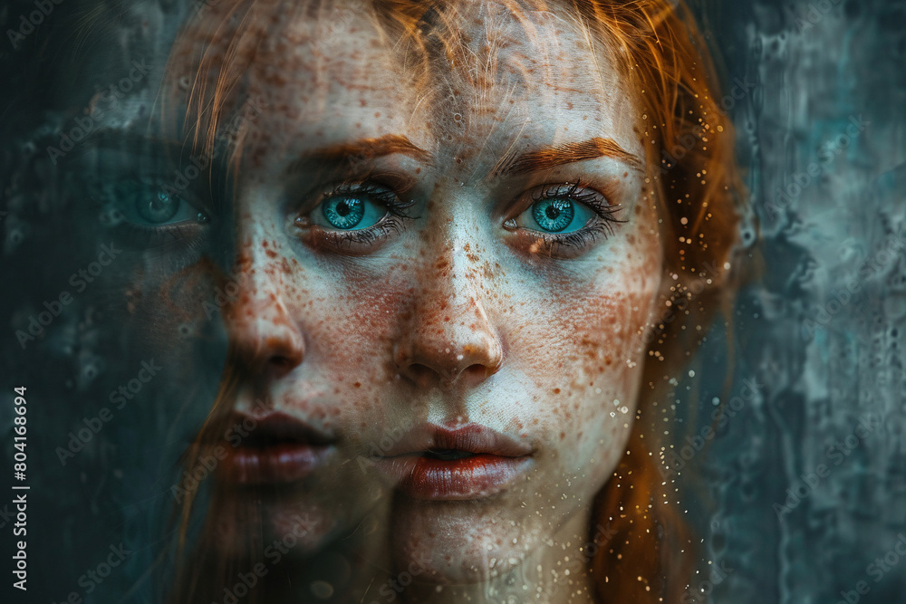 Dissociative personality disorder concept, illustration of different ...