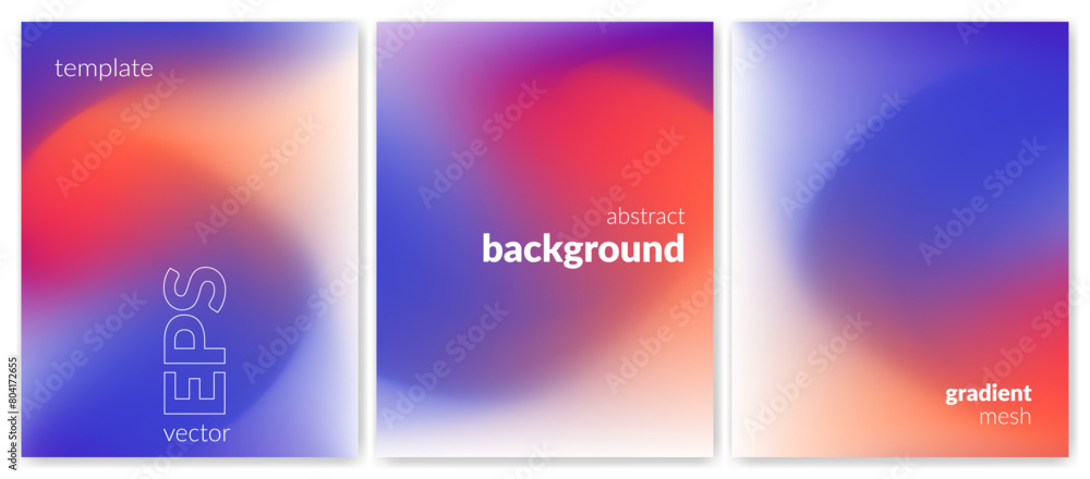 Abstract liquid background. Variation set. Vibrant color blend. Blurred ...