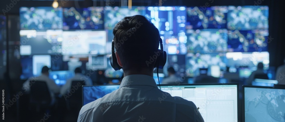 Stock-Foto „Photograph of IT support specialist working on computer in ...