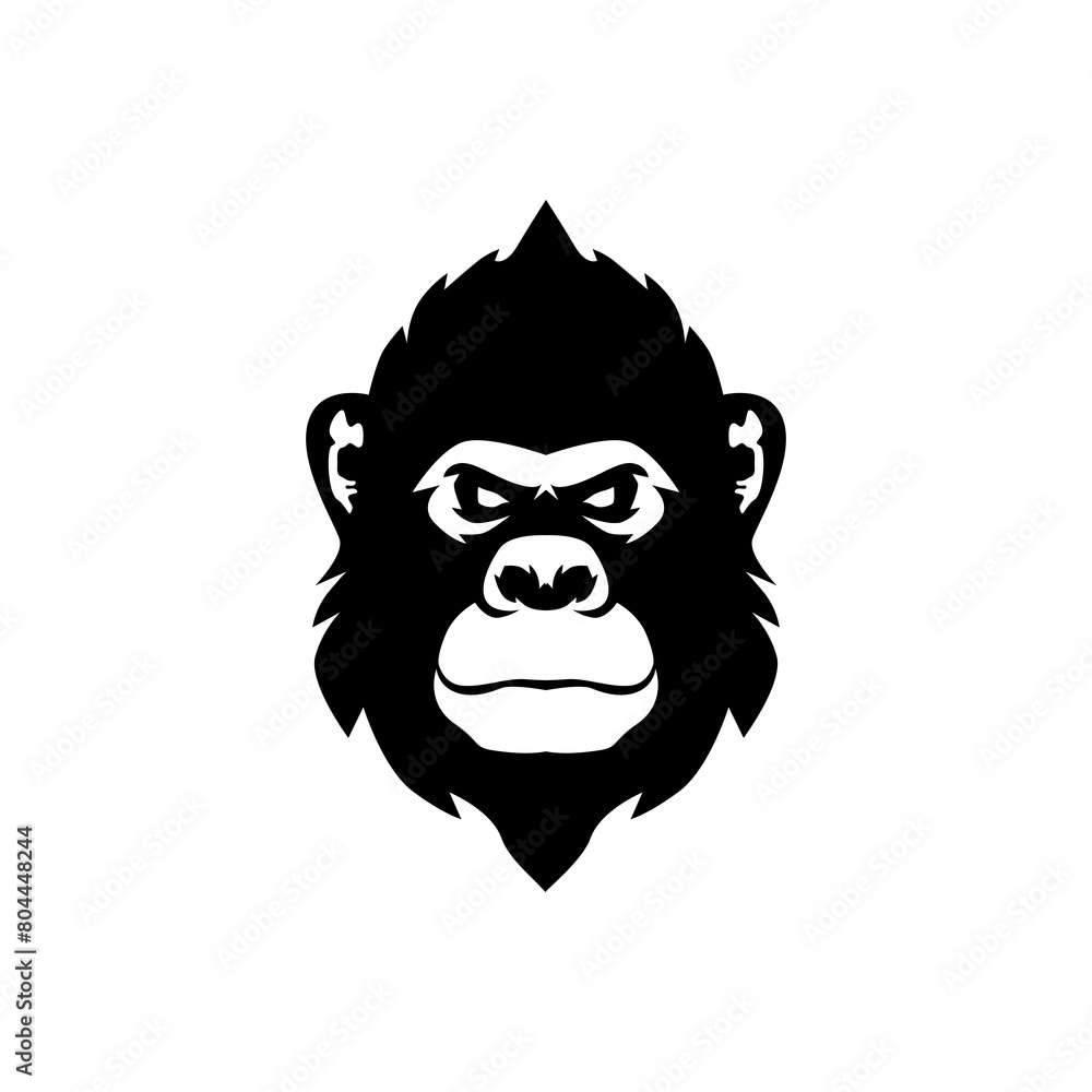 Gorilla face Logo vector clipart Monkey head mascot. Gorilla head icon ...