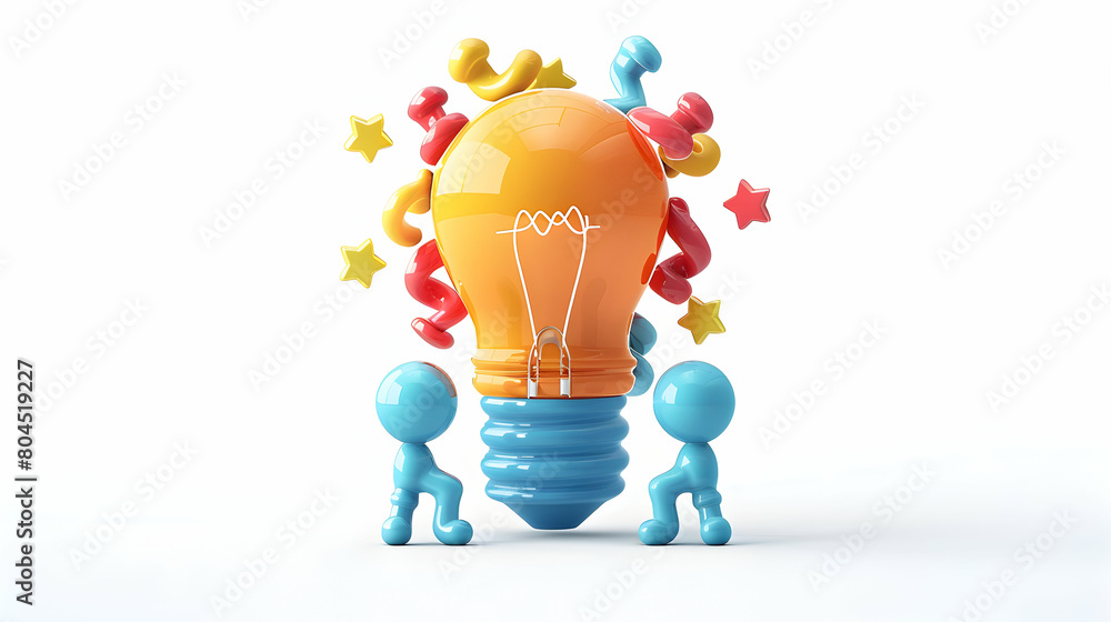 Collaborative Innovation 3D Cartoon Icon: Fostering Creativity ...