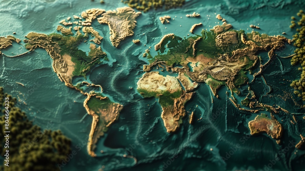 Global Carbon Footprint Map, A world map highlighting regions with the ...