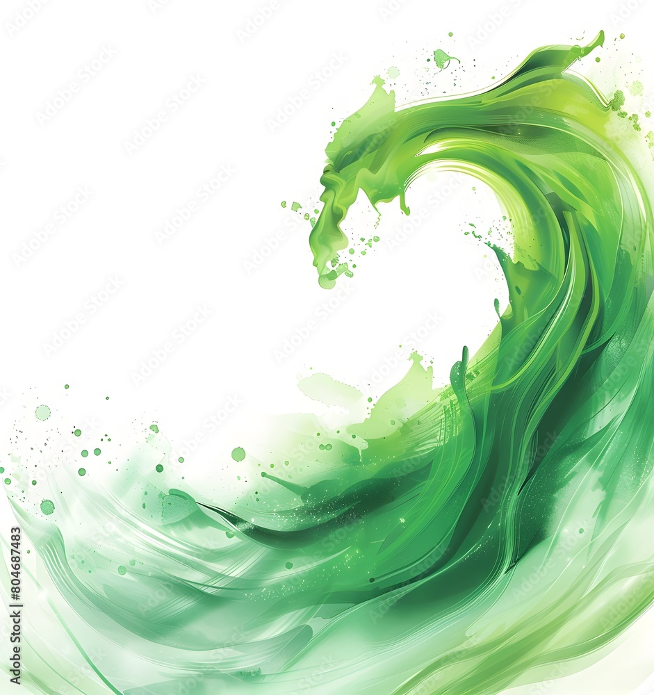 Abstract green wavy line vector background design element for your ...