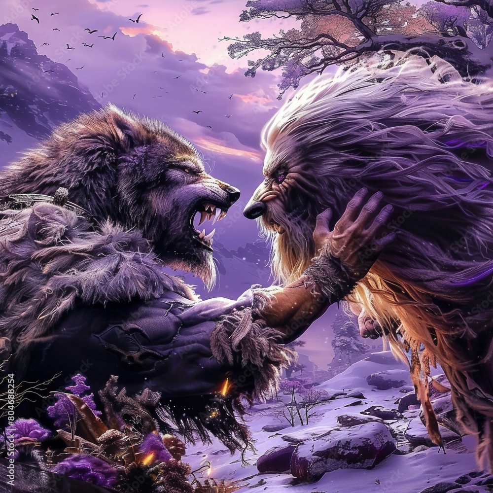 Through skilled brushwork, werewolf vs vampire art illustrates the ...
