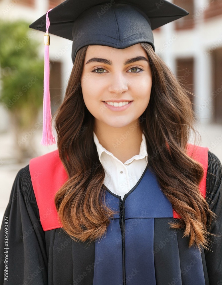 Arabic Female Graduate - Celebrating Graduation from College or ...