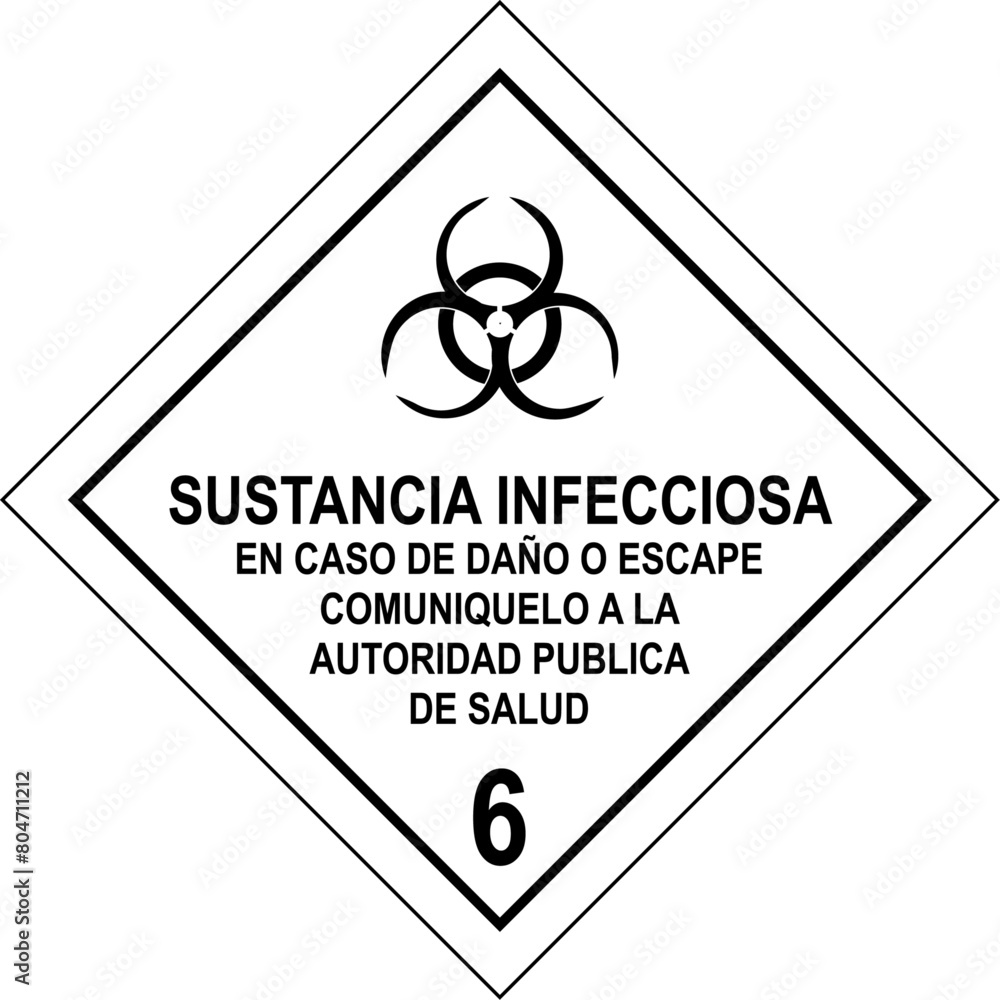 vm6.3, señales, señal, biohazard, sustancia infecciosa, 6, infecciosa ...