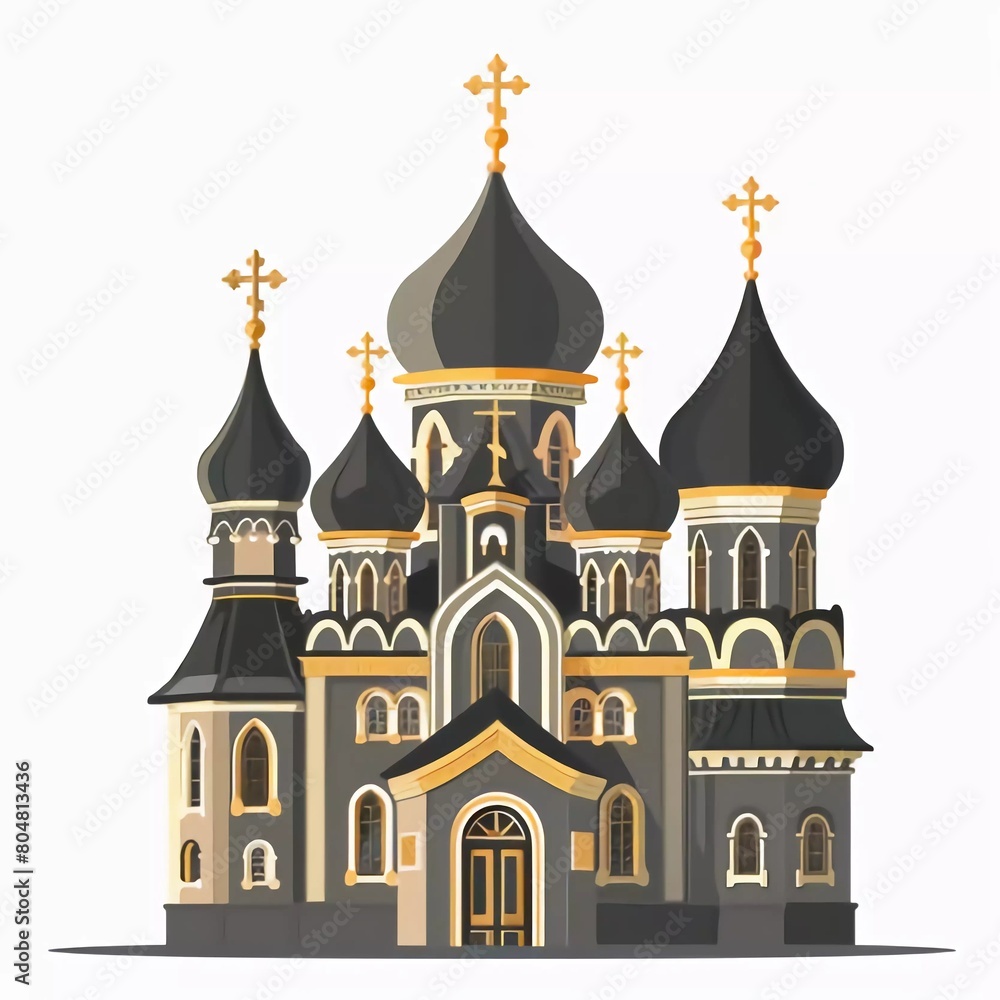 Christian cathedral, temple, church. Religious architectural structure. Orthodox church building ...
