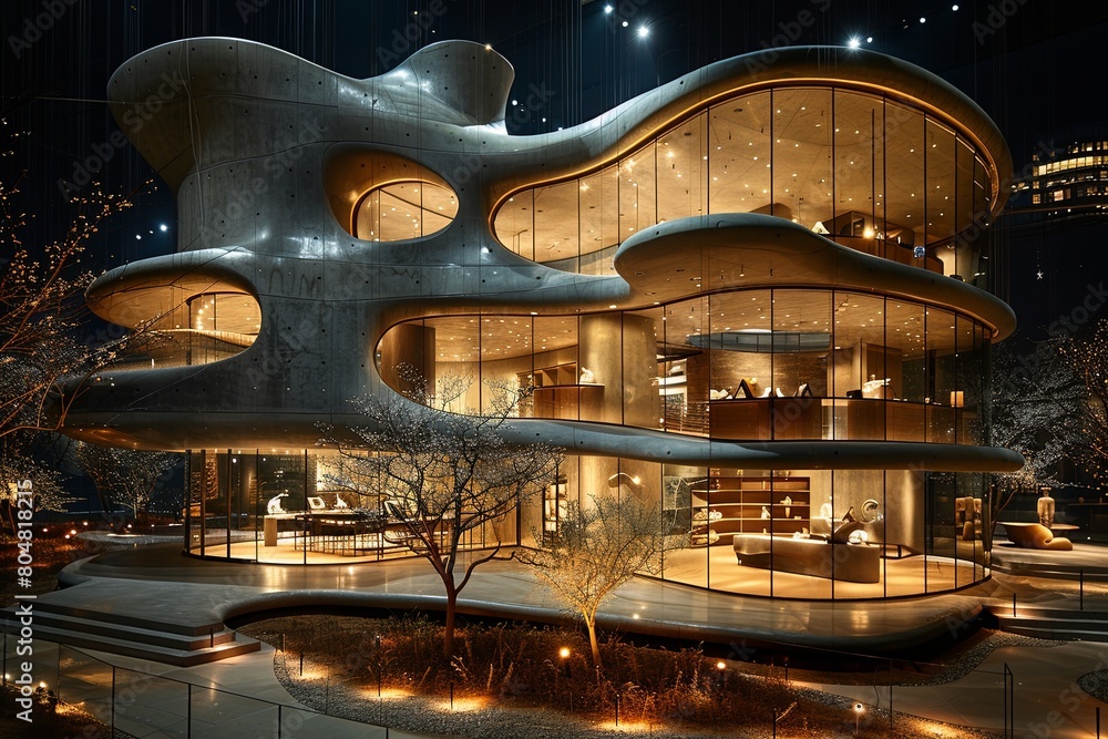 Innovation Unveiled: A Museum of Interactive Architecture Designs Stock ...