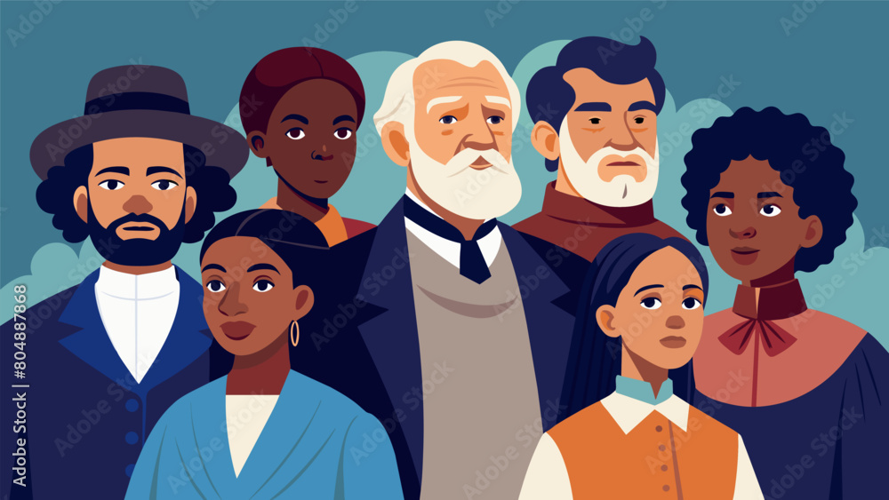 A group of actors portraying influential abolitionists such as Harriet ...