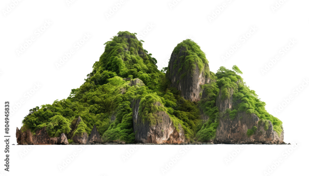 mountain island isolated on transparent background cutout Stock ...