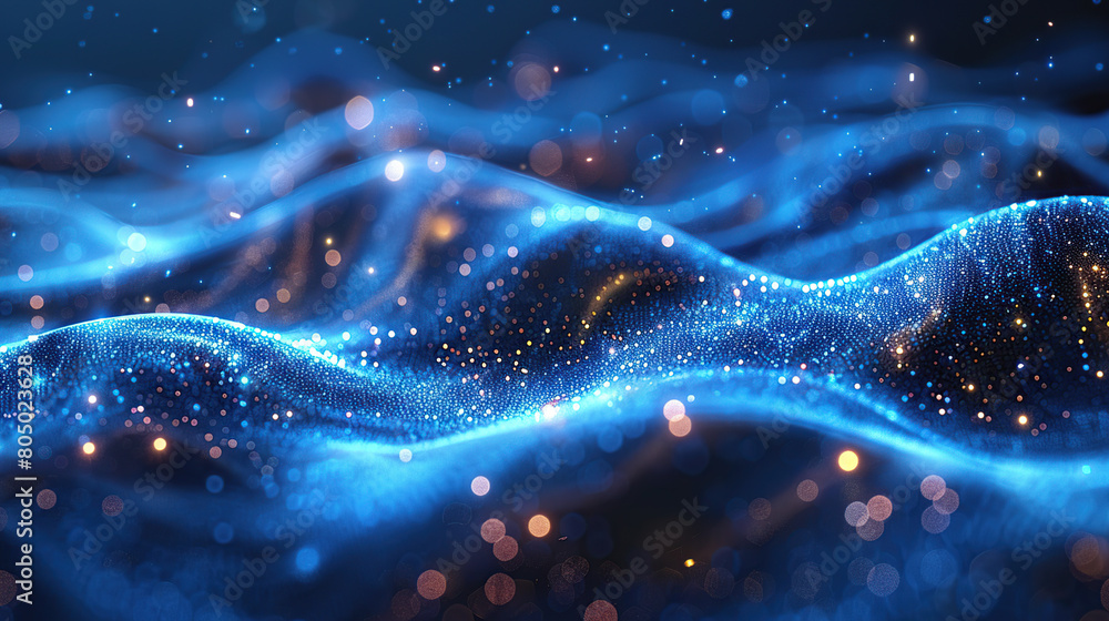 Dark blue background, Complex light trajectories, Manifest the AI era ...