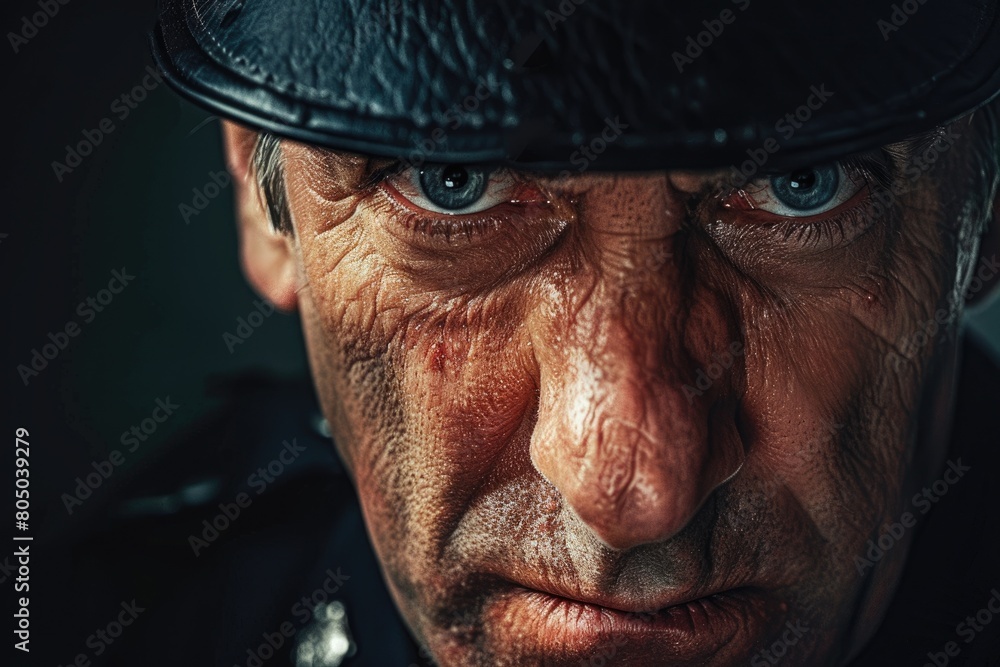 Bad Cop - Furious and Aggressive Police Officer with Crazy Angry Face ...