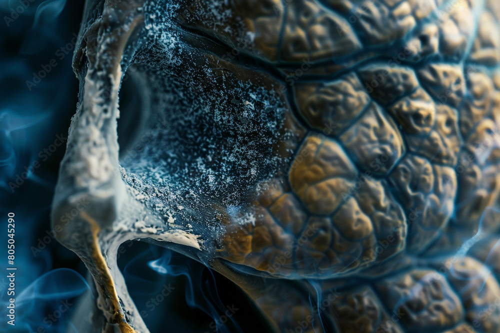 Close-up on the structural changes in the lungs caused by emphysema ...
