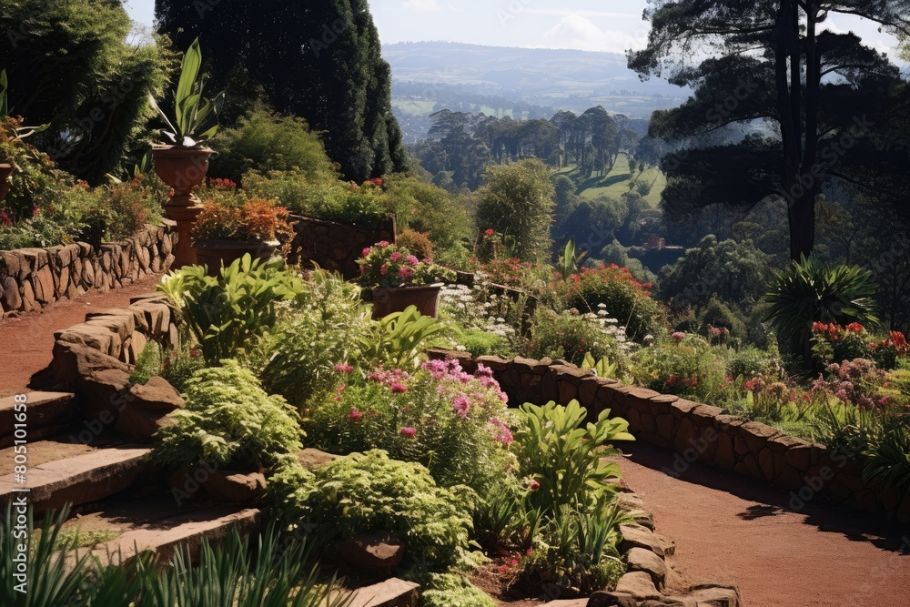 Ooty Botanical Gardens, India: A scene from the terraced gardens ...