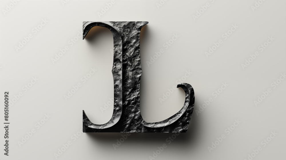 Metallic letter L on plain background Stock Photo | Adobe Stock