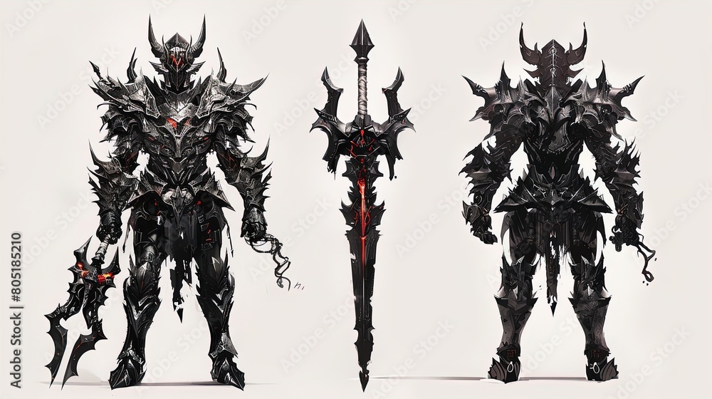 Step into the shadows with this trio of demonic knights, armored in ...