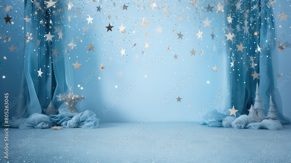 stars light blue studio background Stock Photo | Adobe Stock