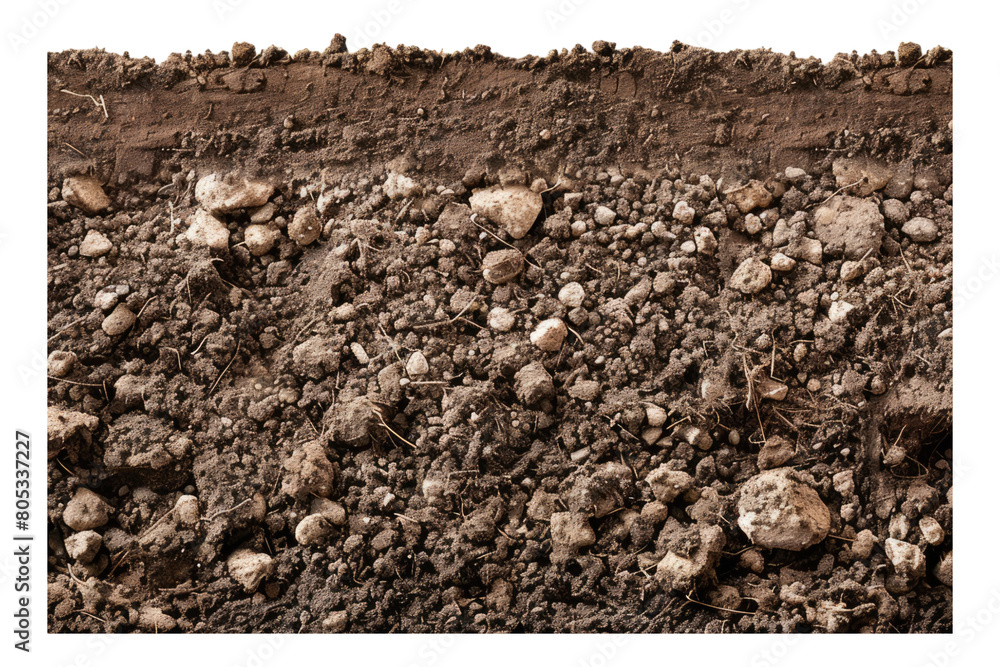 Soil border side view isolated on transparent background Stock Photo ...