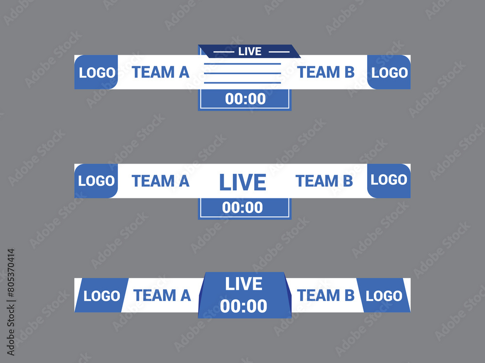 Vetor Sport Lower Thirds Template for Scoreboard Broadcast. Set lower ...