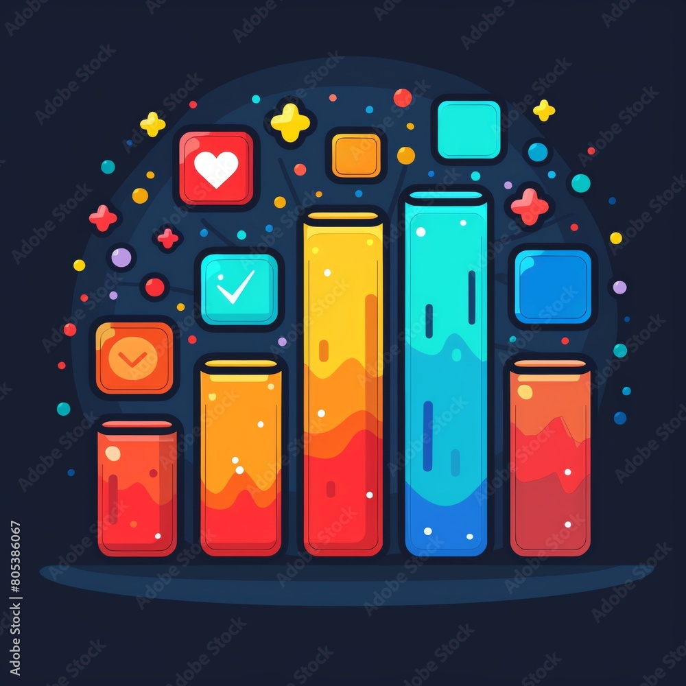 Sleek and simple depiction of a bar chart comparing different social ...