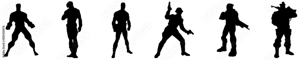 Undead encounters, men with weapons ,Horror silhouettes,Full body men ...