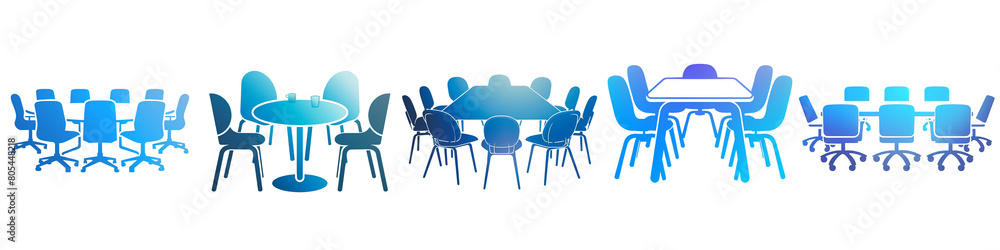 Meeting Room clipart collection, symbol, logos, icons isolated on ...