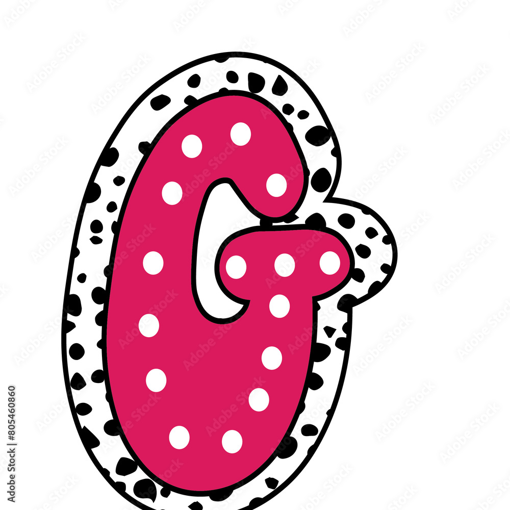 Dalmatian Dots Letters Alphabet font PNG svg, doodle Bright Colors ...