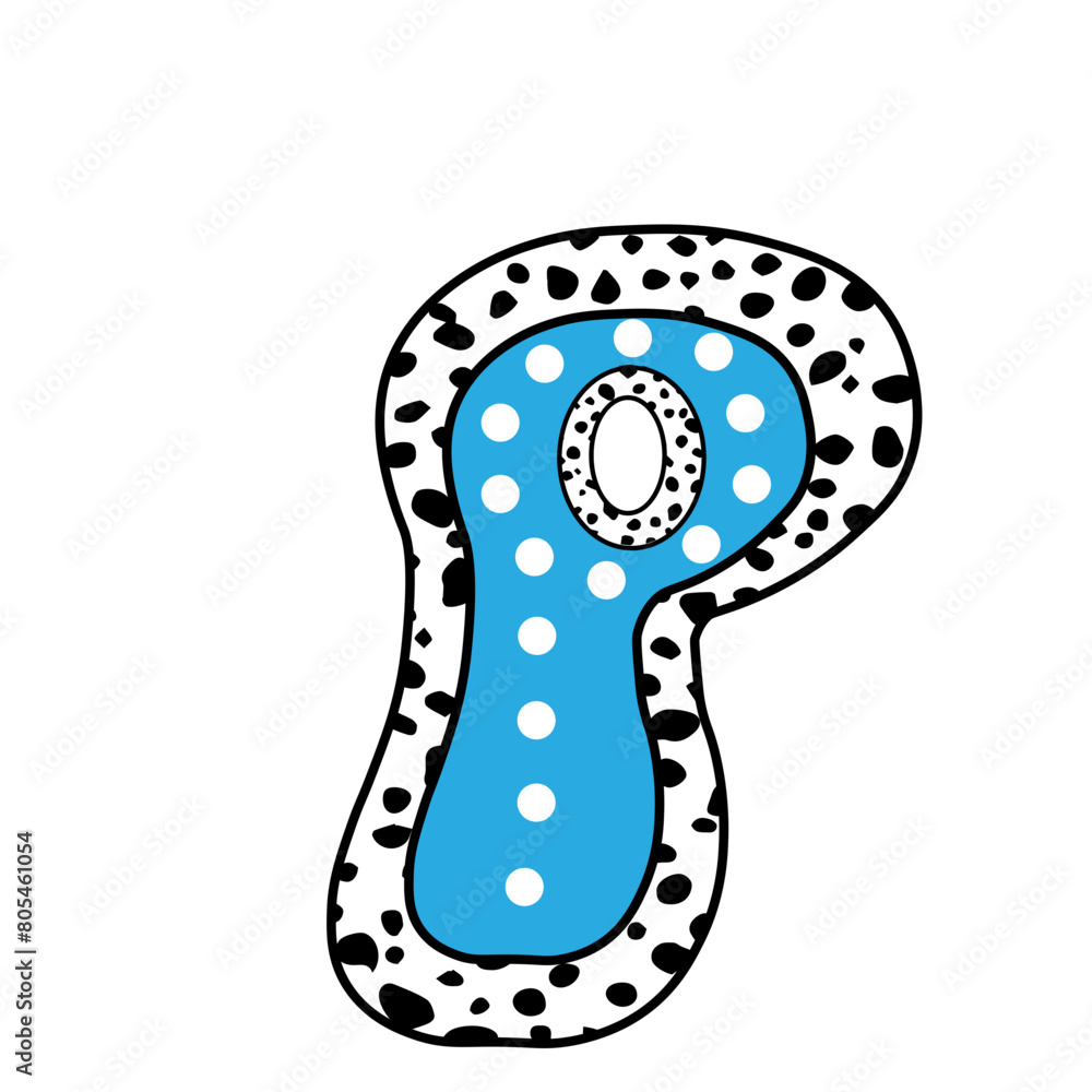 Dalmatian Dots Letters Alphabet font PNG svg, doodle Bright Colors ...