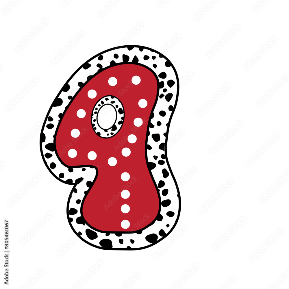 Dalmatian Dots Letters Alphabet font PNG svg, doodle Bright Colors ...