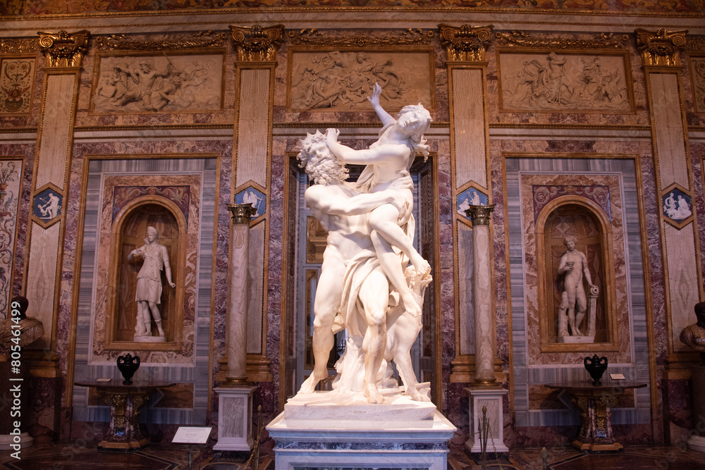 Rome, Italy - August 4th, 2022: The Rape of Proserpina (Italian: Ratto ...