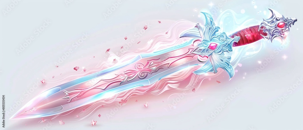 An intricately designed dagger with a radiant green glow, depicted in a 3D render for a ...