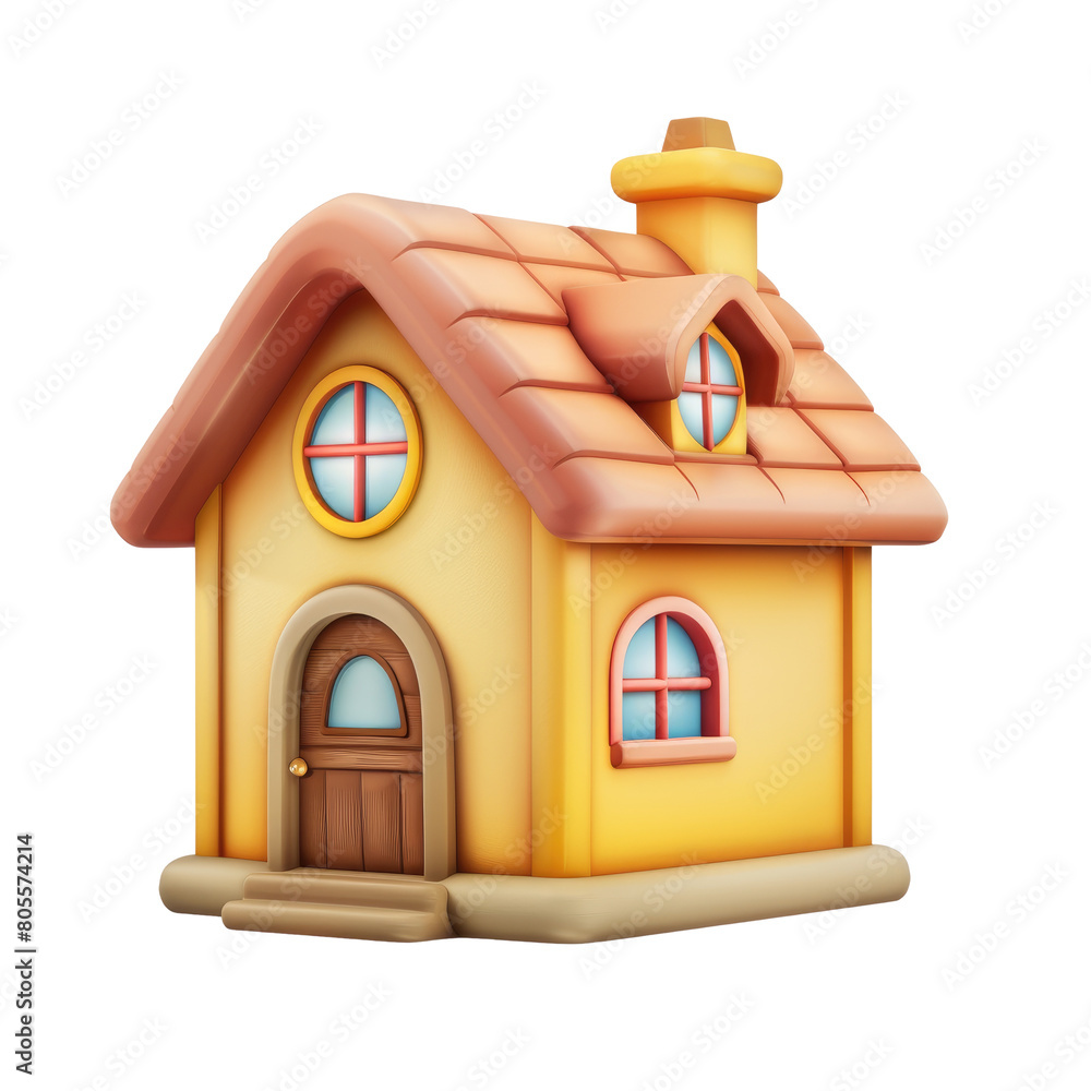 House icon 3D render isolated on white, transparent background PNG ...