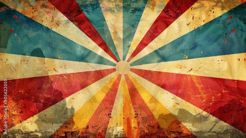 geometric art design, an orange triangular design radiating light from ...