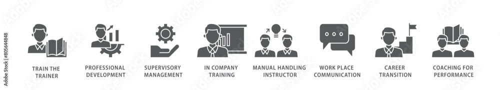 Training icon packs for your design digital and printing of coaching ...